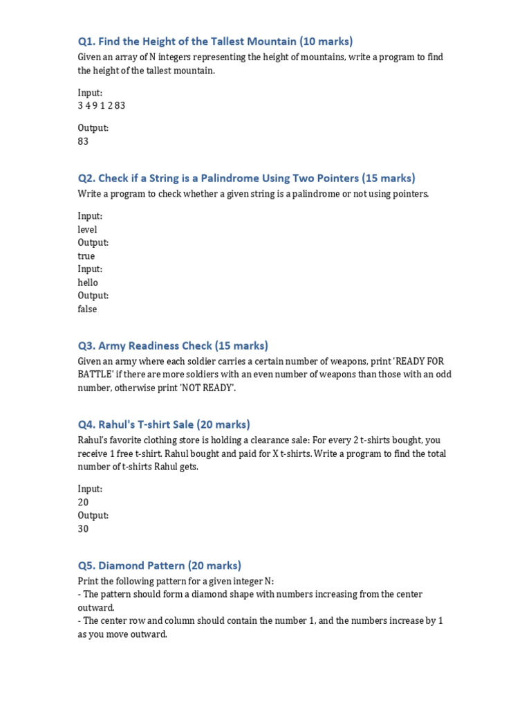 Problem Solving Questions | PDF