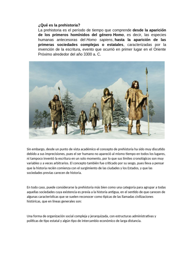 Introducción a la Prehistoria y sus Etapas | PDF | Arqueología
