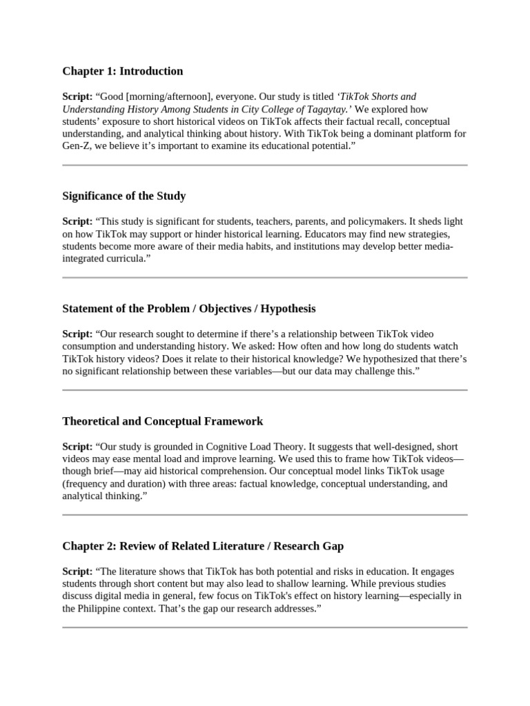 Script For Oral Presentation | PDF | Thought | Hypothesis