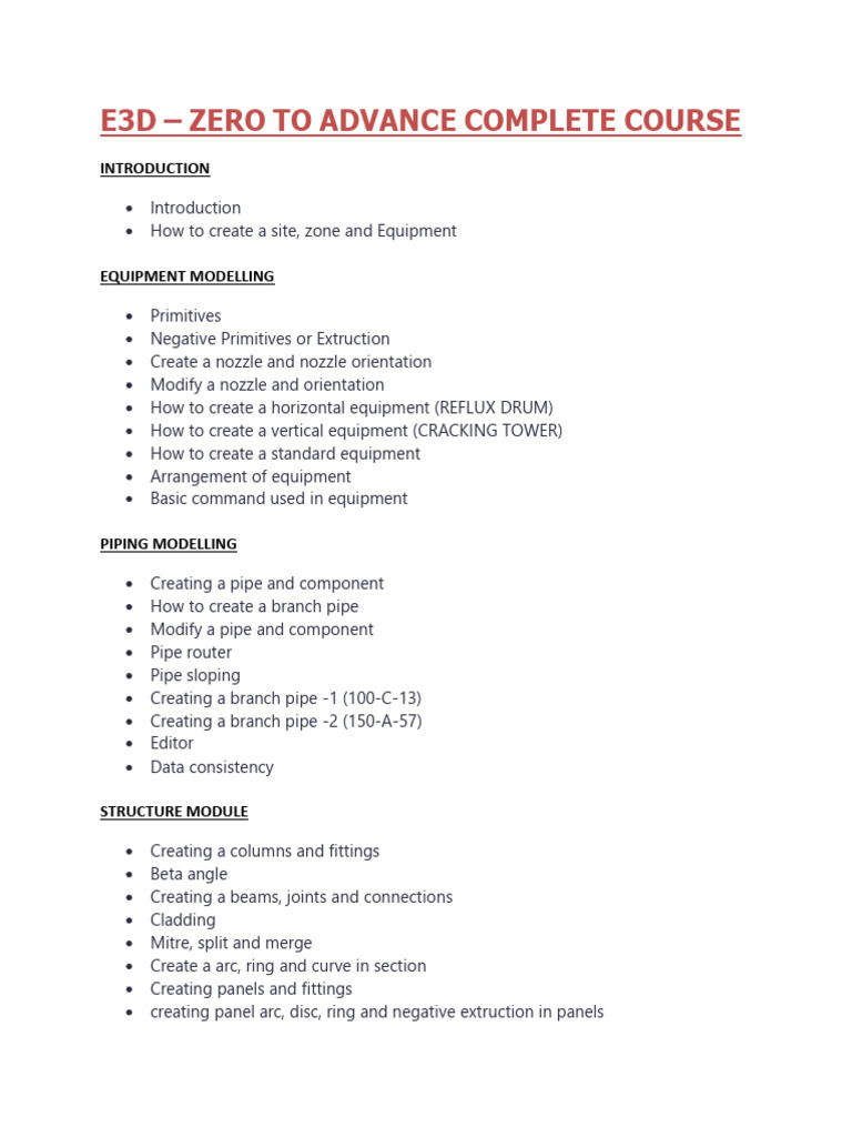 E3D Course | PDF