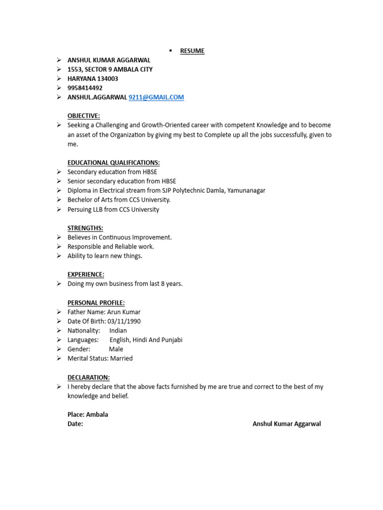 Anshul Resume | PDF