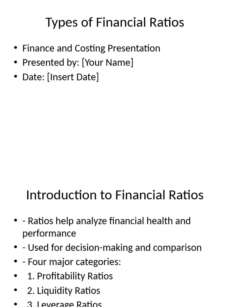 Types of Financial Ratios Presentation | PDF