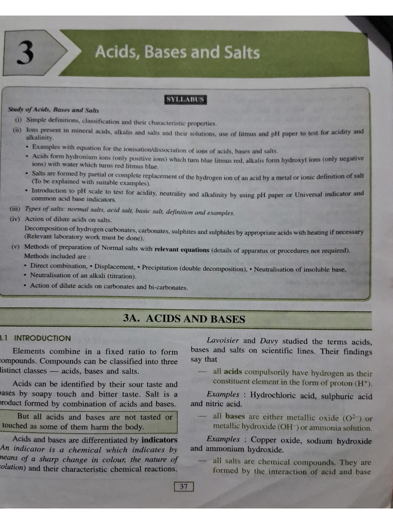 Acids, Bases and Salts | PDF