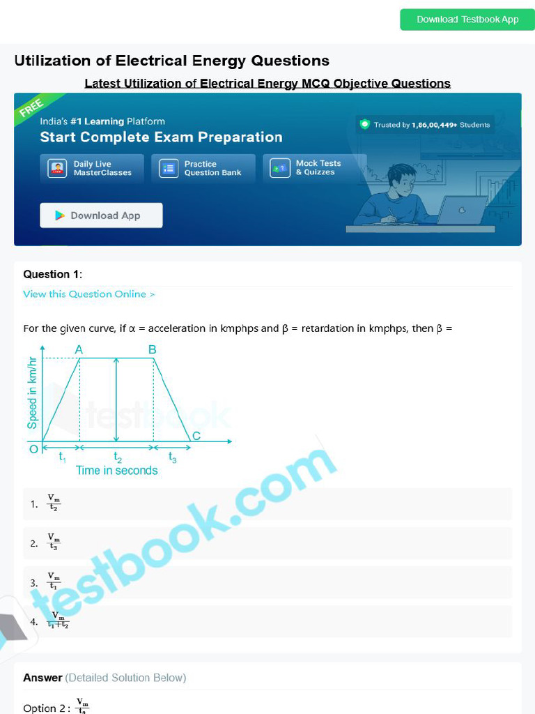 MCQ On Utilization of Electrical Energy 5eea6a0b39140f30f369de69 | PDF
