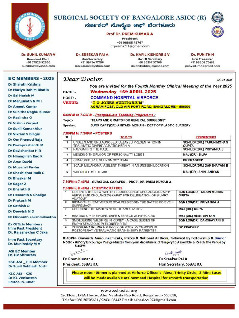 MCM Hosted by Command Hospital Airforce - 16.04.2025 - T G Jones ...