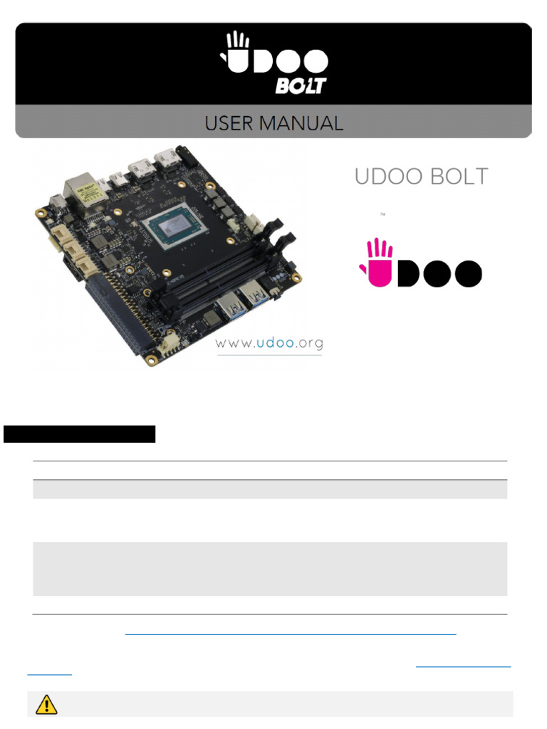 Udoo Bolt Manual | PDF | Graphics Processing Unit | Hdmi