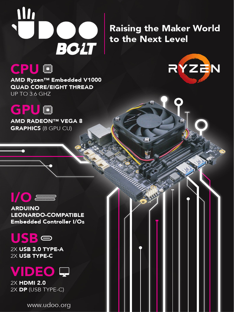 Datsheet Udoo Bolt-1901702 | PDF | Graphics Processing Unit | Usb