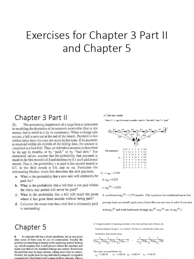 Exercises for Chapter 3 Part II and Chapter 5 | PDF