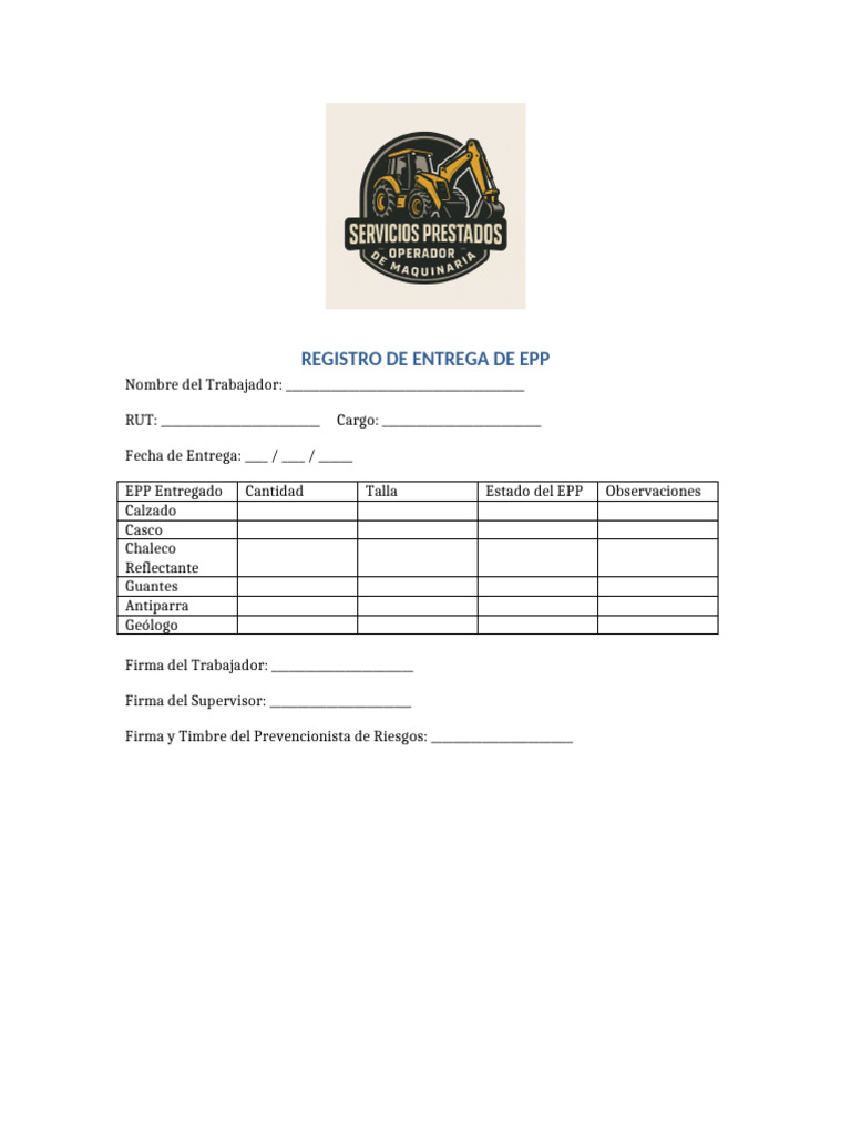 Formato Registro EPP Servicios Prestados V3 (1) | PDF