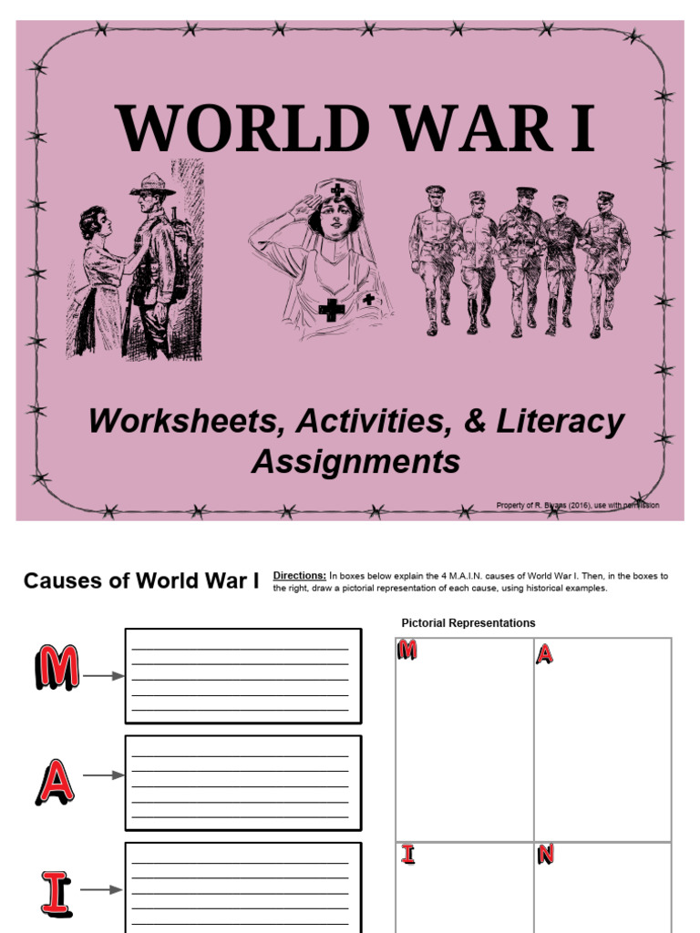 World War I Causes & U.S. Involvement Activities | PDF