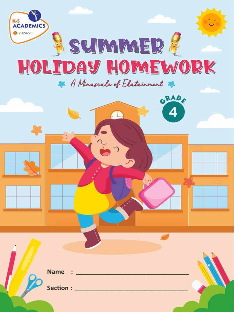 4 - Holiday Homework - Grade-4 - North India | PDF