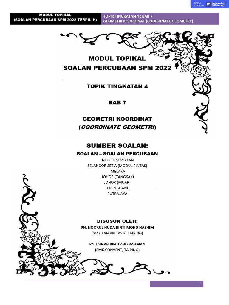 F4 Bab 7 Add Maths Compilation 1 | PDF