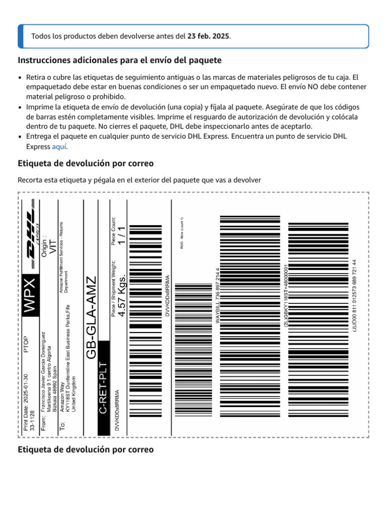 Centro de Devoluciones(1) | PDF
