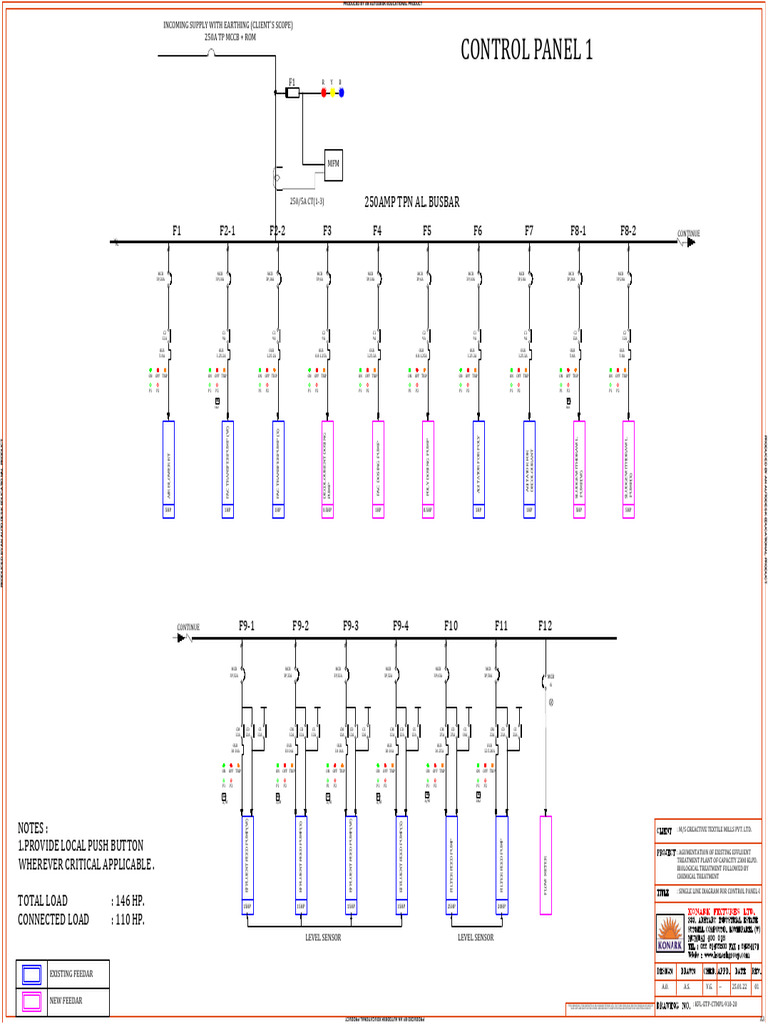 Control Panel Single Line Diagram | PDF