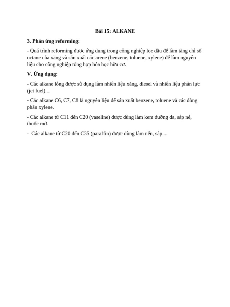 Bài 15 Alkane | PDF