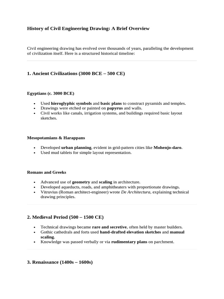 Evolution of Civil Engineering Drawing | PDF | Technical Drawing ...