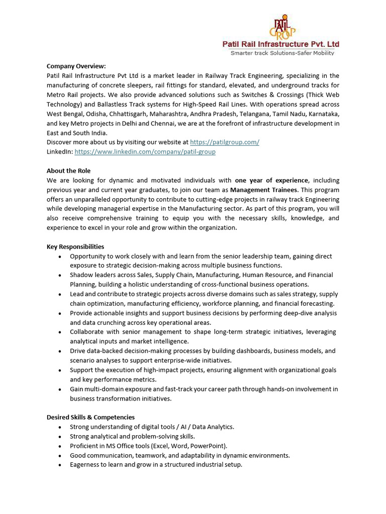 Patil Group - Job Description | PDF | Analytics | Cognition