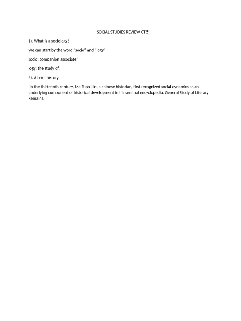Social Studies Review CT | PDF