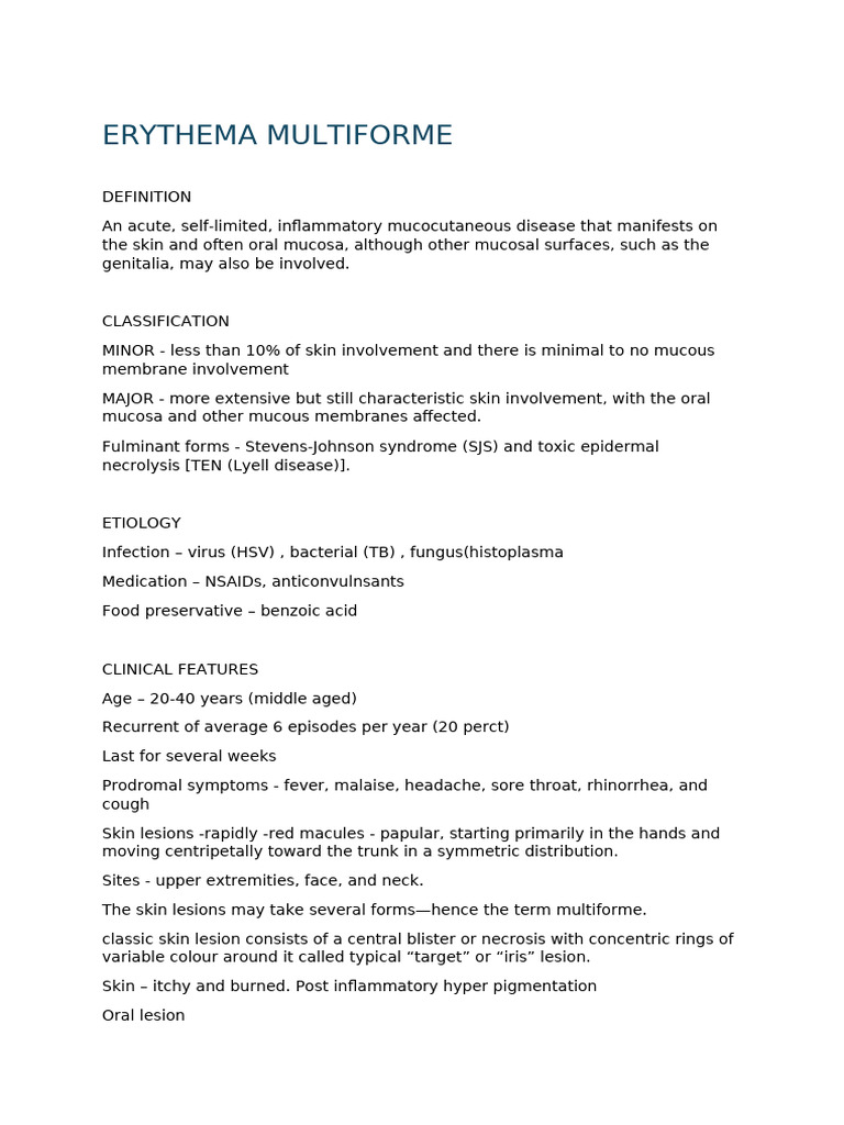 Erythema Multiforme | PDF