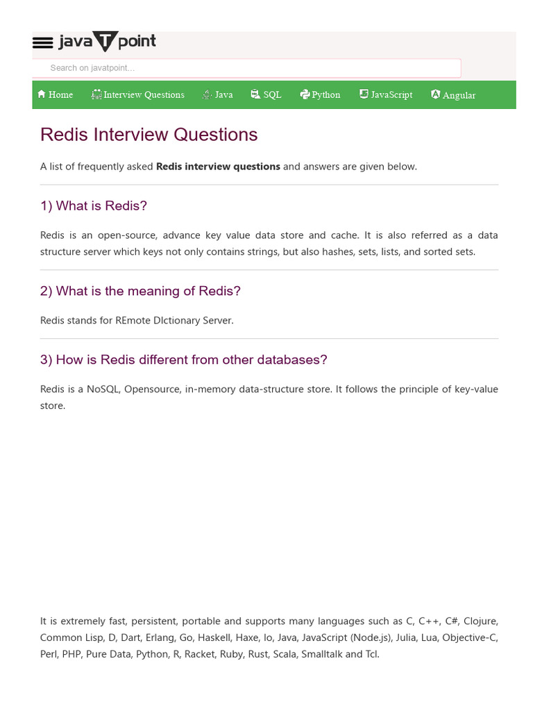 www-javatpoint-com-redis-interview-questions-and-answers (2) | PDF | Computing | Computer ...