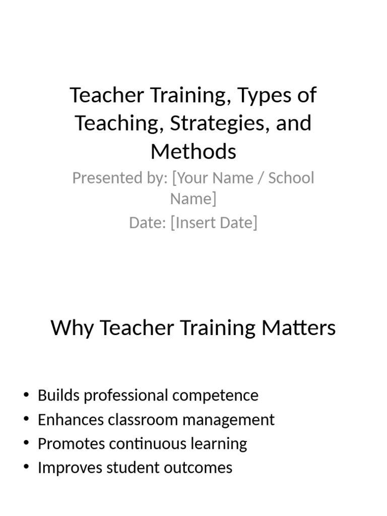 Teacher Training Presentation | PDF