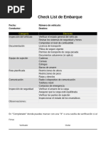 Check List Embarques | PDF