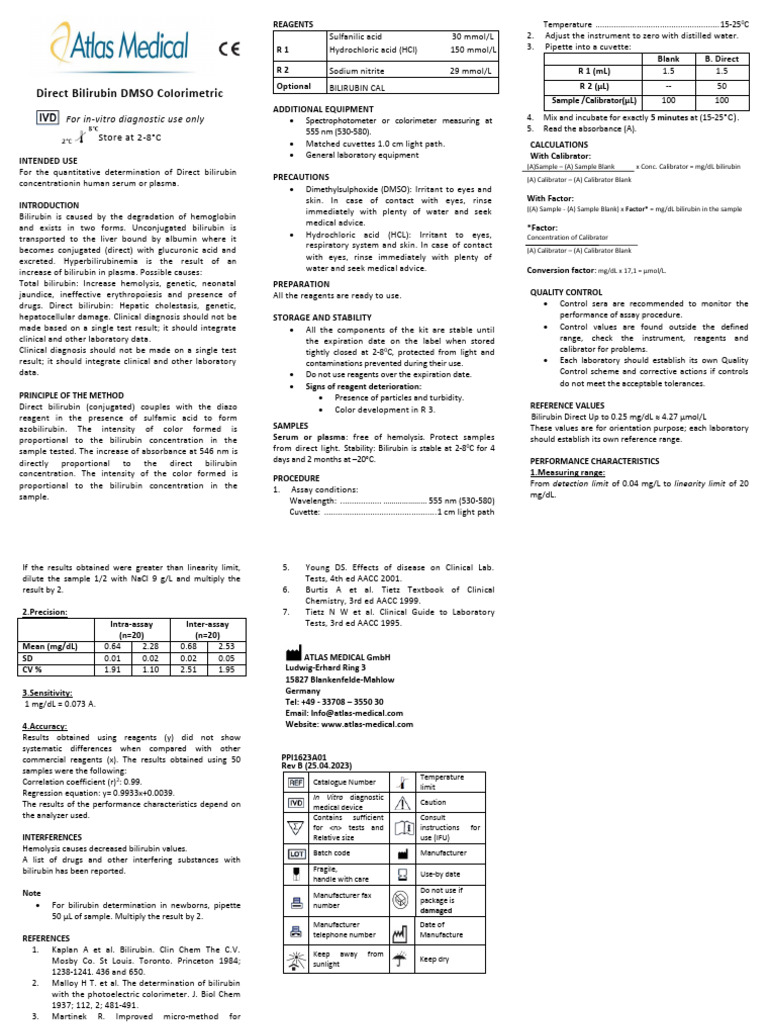 Direct Bilirubin DMSO Method | PDF