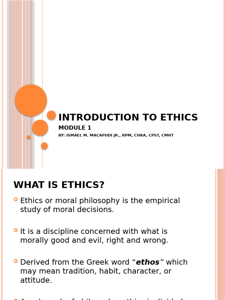 Introduction to Ethics Overview | PDF | Morality | Applied Philosophy
