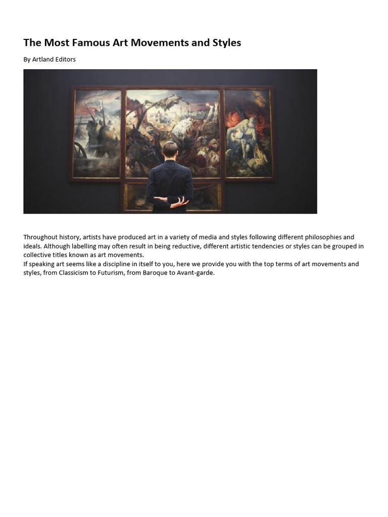 Famous Art Movements Explained | PDF | Aesthetics | Visual Arts Theory