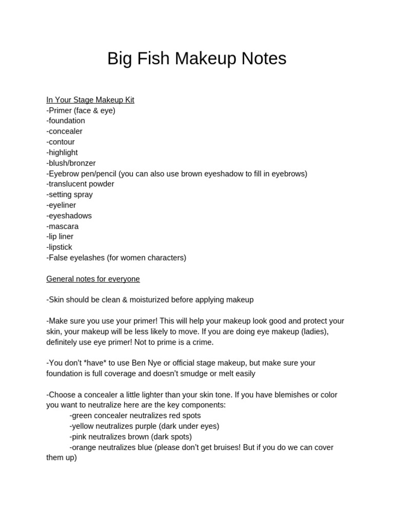 Stage_Makeup_for_Big_Fish | PDF | Cosmetics | Toiletry