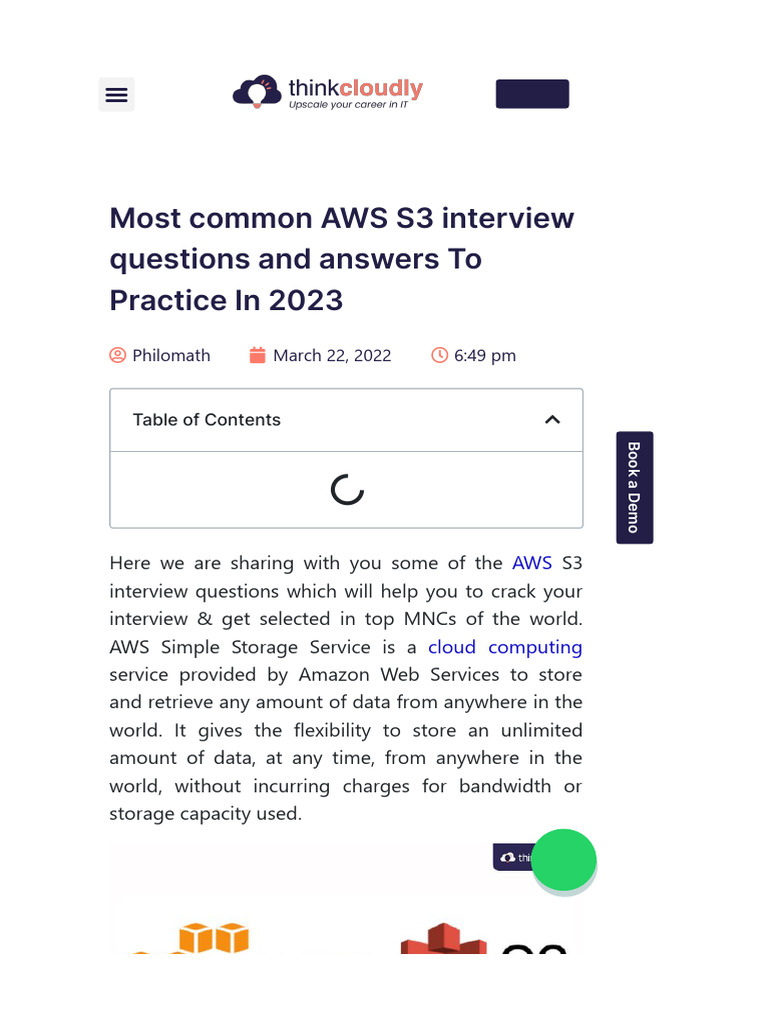 Thinkcloudly Com Aws s3 Interview Questions and Answers 2022 | PDF | Amazon Web Services ...