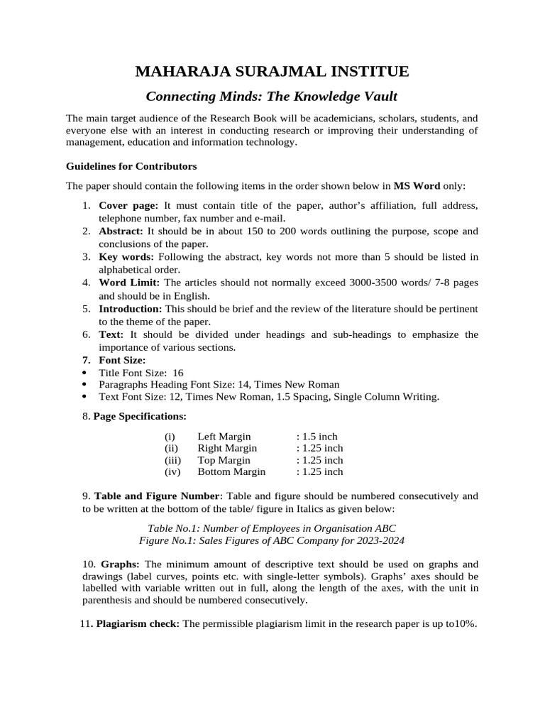 Guidelines For MSI - BBA (M) Book Contributors | PDF | Typefaces | Publishing