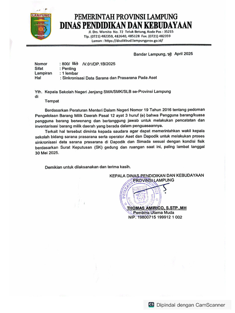 Singkronisasi Data Sarpras Sekolah | PDF