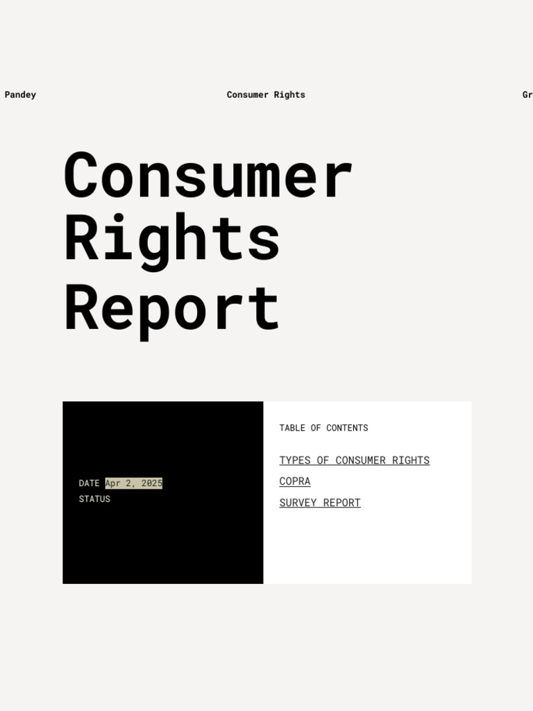 Consumer Rights Report | PDF
