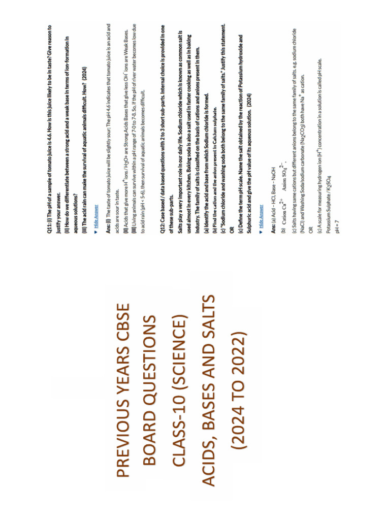 Class 10 Science CH 2 | PDF