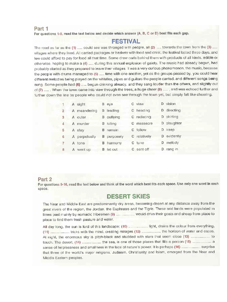 C2 Reading & Use of English Practice 2 | PDF