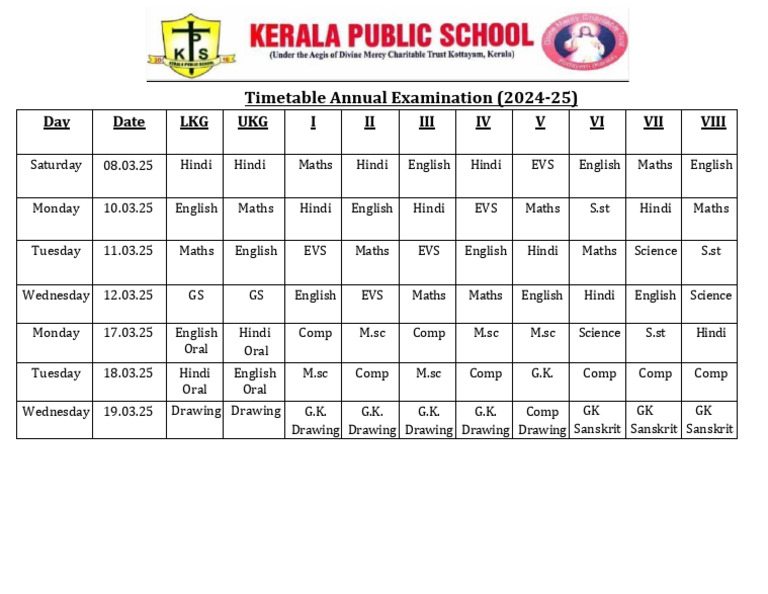 KPS Annual Time Table | PDF