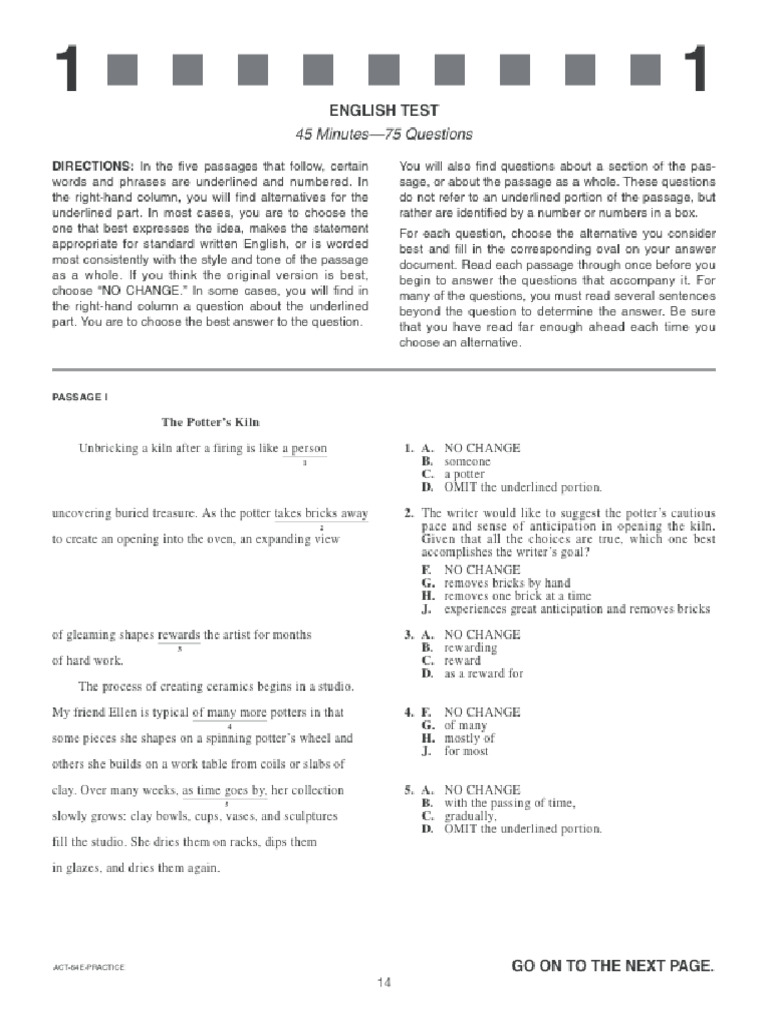 ACT®+Practice+Test+C | PDF