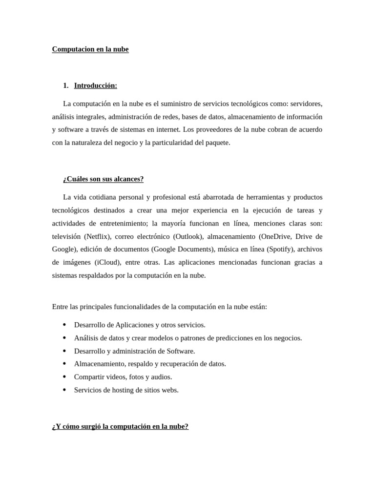 Computacion en La Nube | PDF | Computación en la nube | Software como servicio