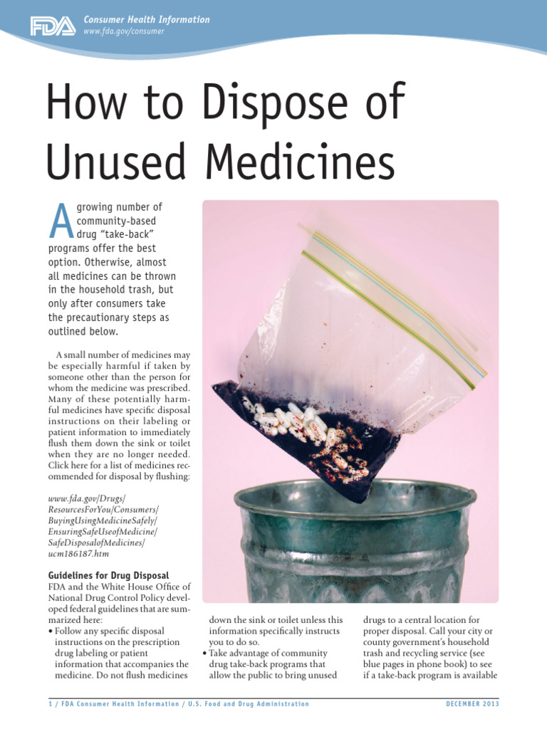 How To Dispose of Unused Medicines PDF | PDF | Prescription Drugs ...