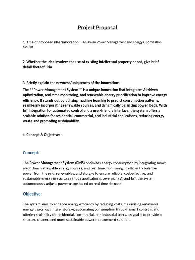 MSME_4.0_Proposal Format (6) | PDF | Renewable Energy | Internet Of Things