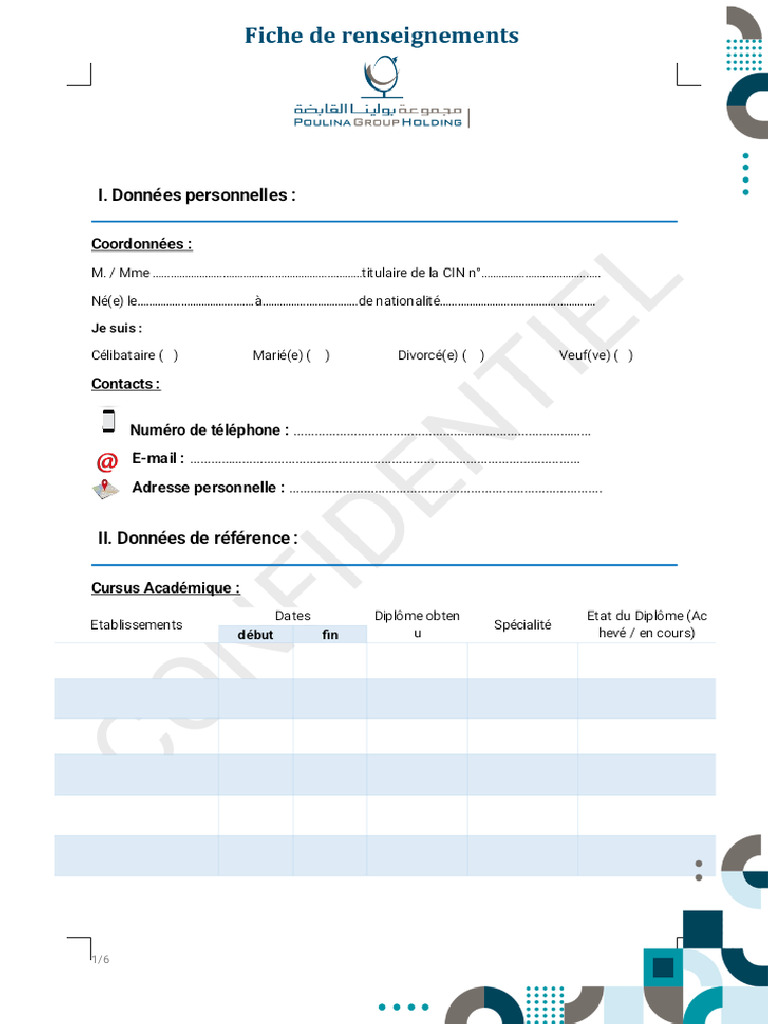 Fiche de Renseignement Siege - Phoenix | PDF