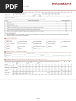IndusInd Bank Primary Account Request Form | PDF | Transaction Account ...