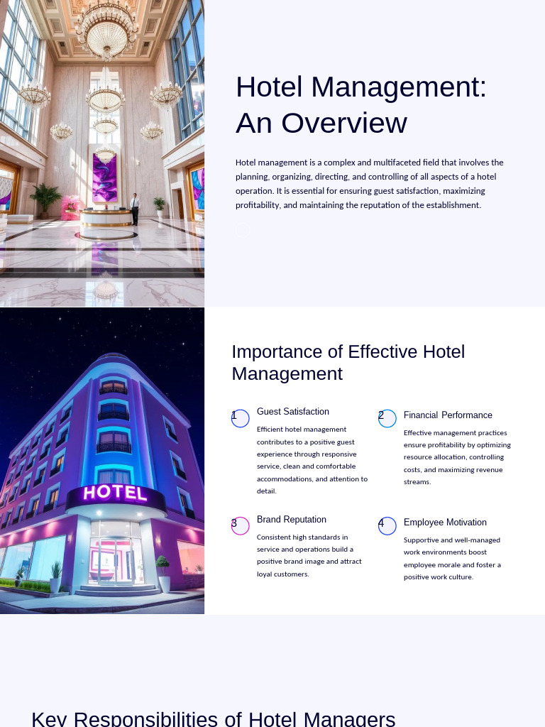 Hotel Management An Overview | PDF | Hotel | Business Economics