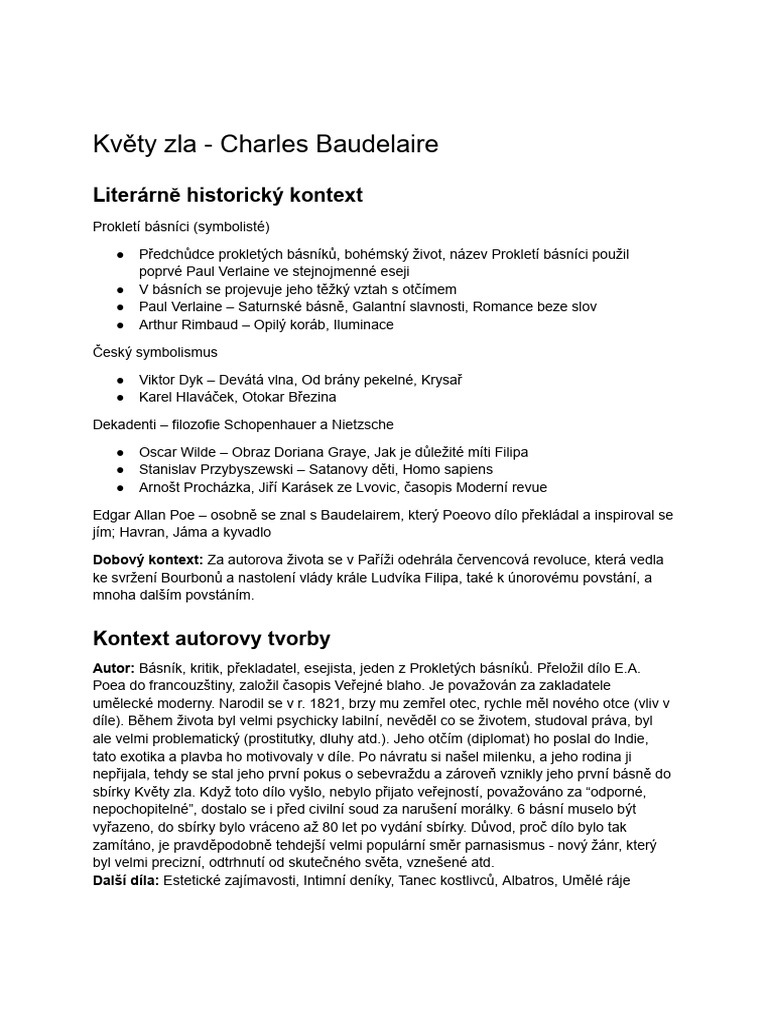 Květy Zla - Charles Baudelaire | PDF