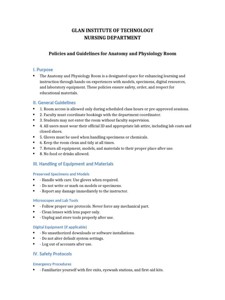 Anatomy Physiology Room Guidelines GIT | PDF