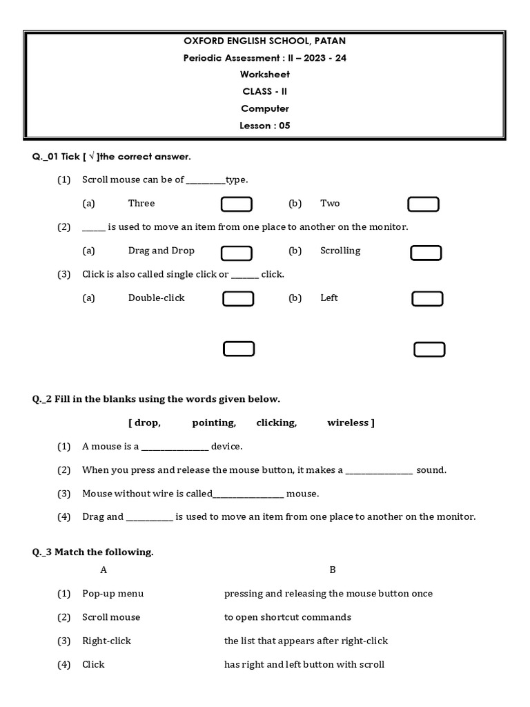 Worksheet Computer 12122 | PDF | Double Click | Graphical User Interfaces