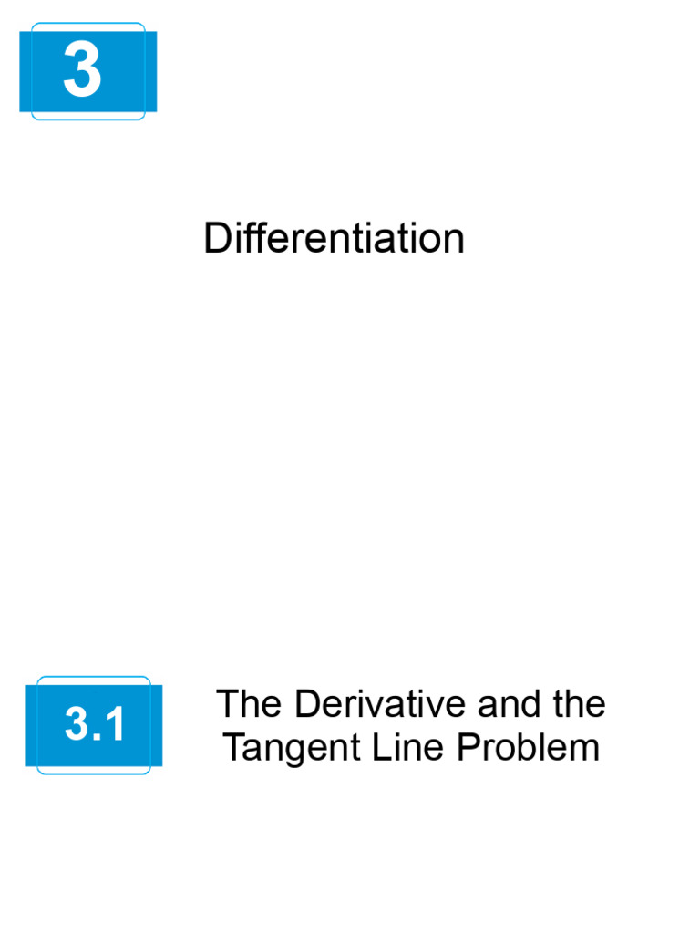 Lecture 3 Differentiation A | PDF | Tangent | Derivative