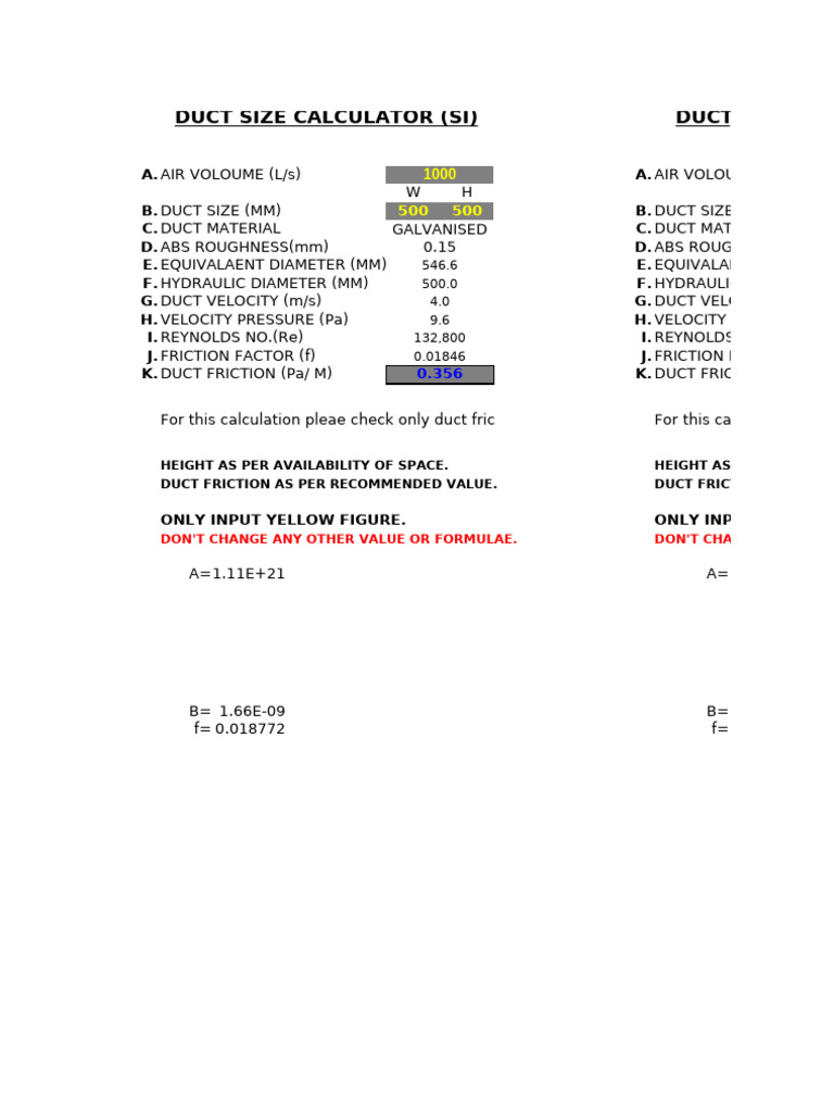 DUCT SIZER and Friction | PDF