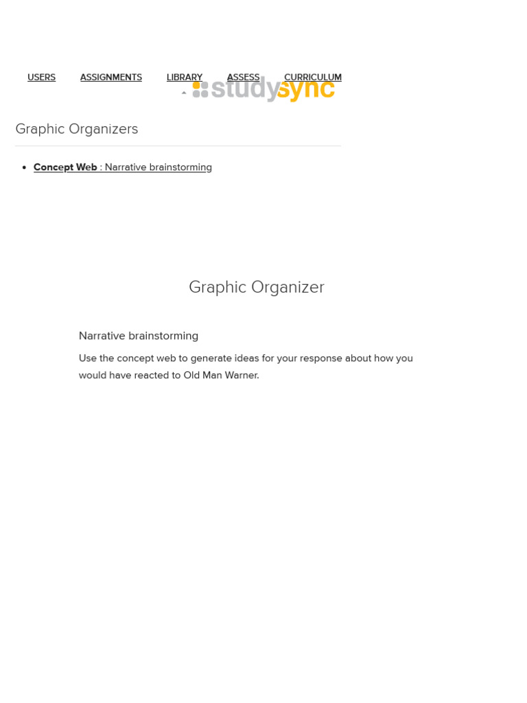 StudySync - Graphic Organizer - The Lottery | PDF